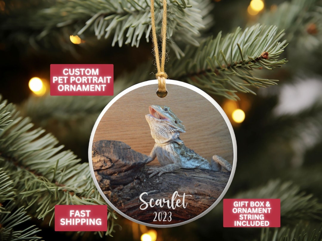Customizable Bearded Dragon Ornament, Bearded Dragon Memorial Ornament ...