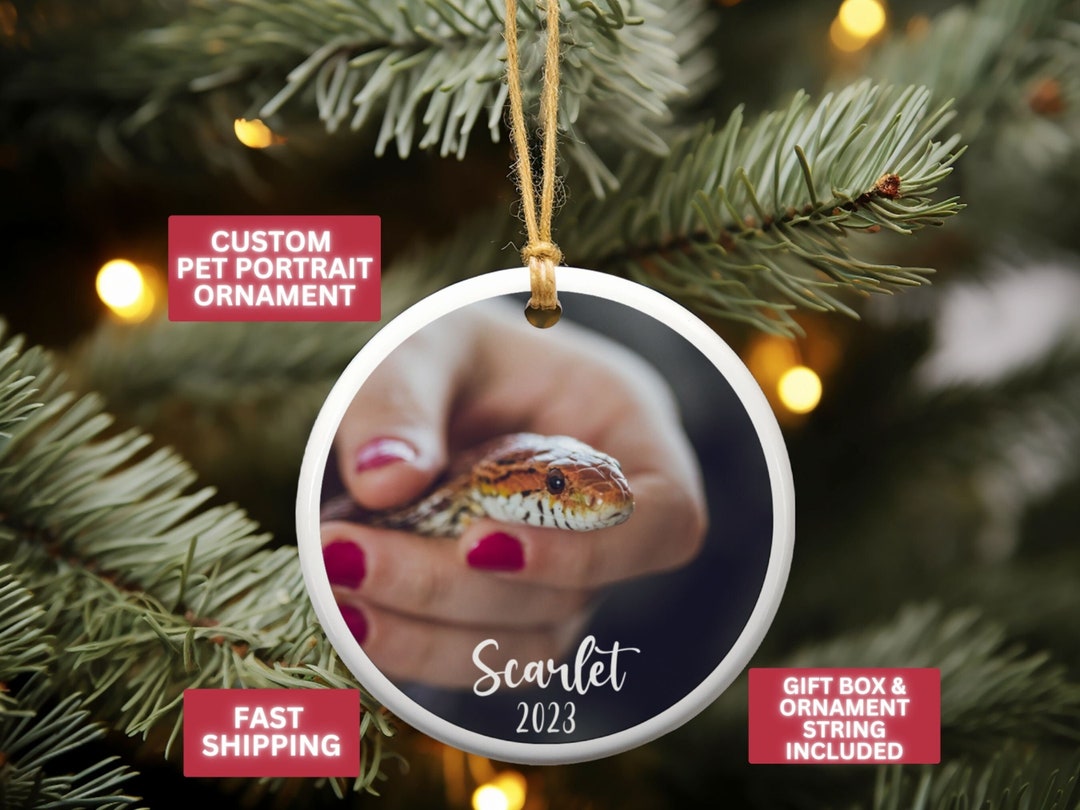 Customizable Snake Ornament, Snake Memorial Ornament, Personalized ...