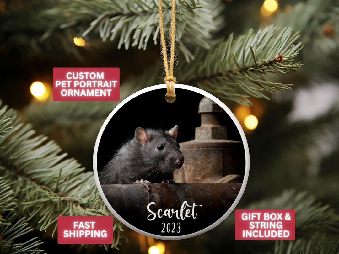 Customizable Rat Ornament, Rat Memorial Ornament, Personalized Rat ...