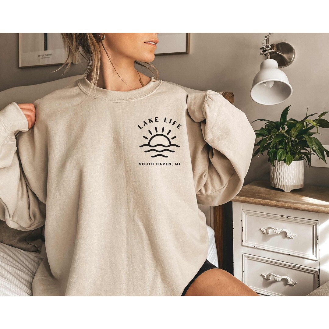 Customize Location, Lake Custom Cottage Sweater, Campfire Camping Gift ...