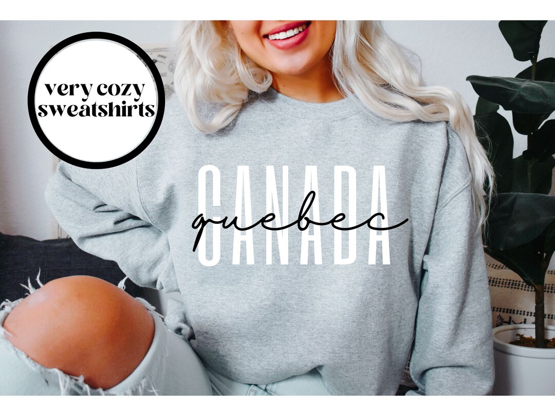 Quebec Canada Sweatshirt, Quebec Canada Crewneck Sweater, Quebec Canada ...