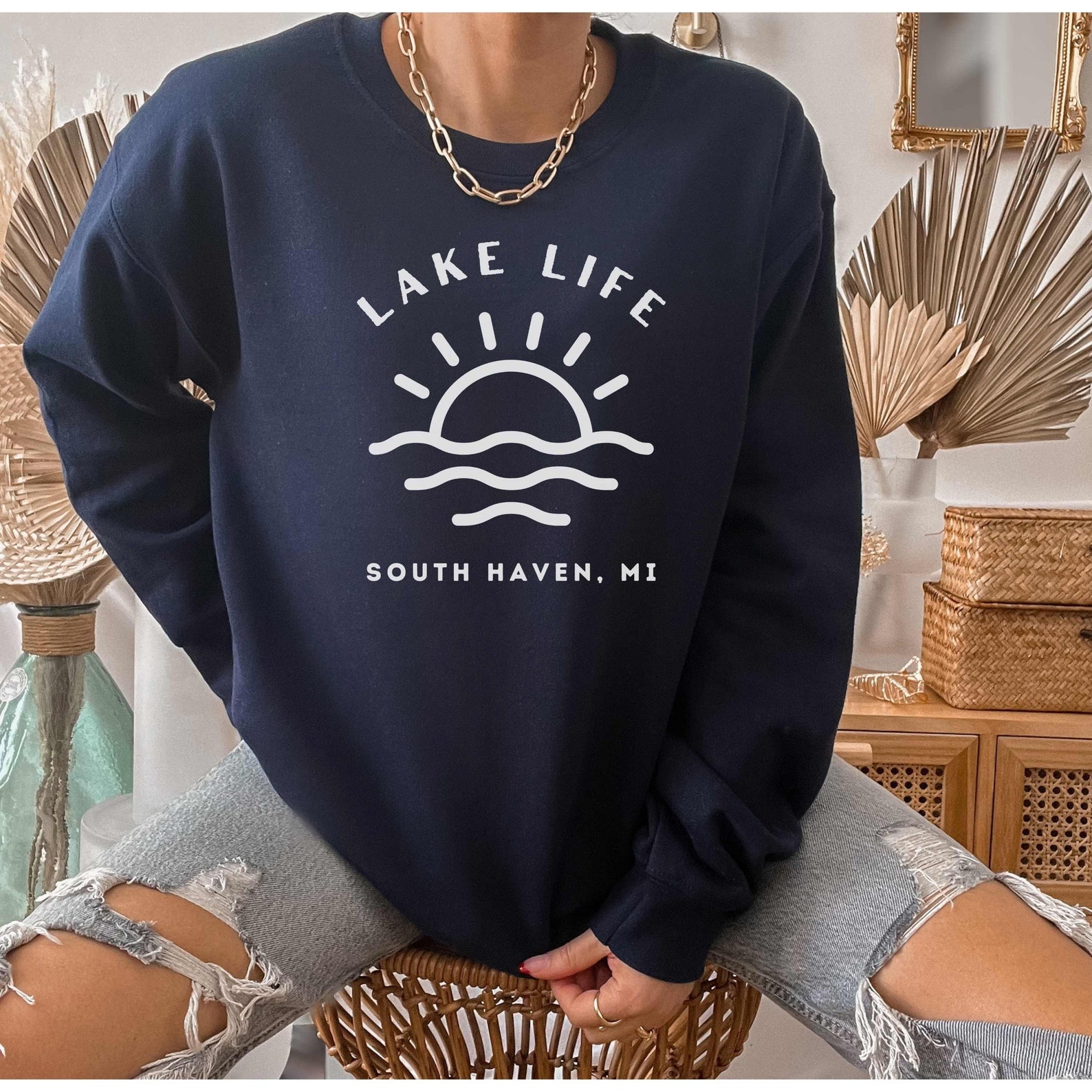 Customize Location Lake Custom Cottage Sweater Lake Lover - Etsy