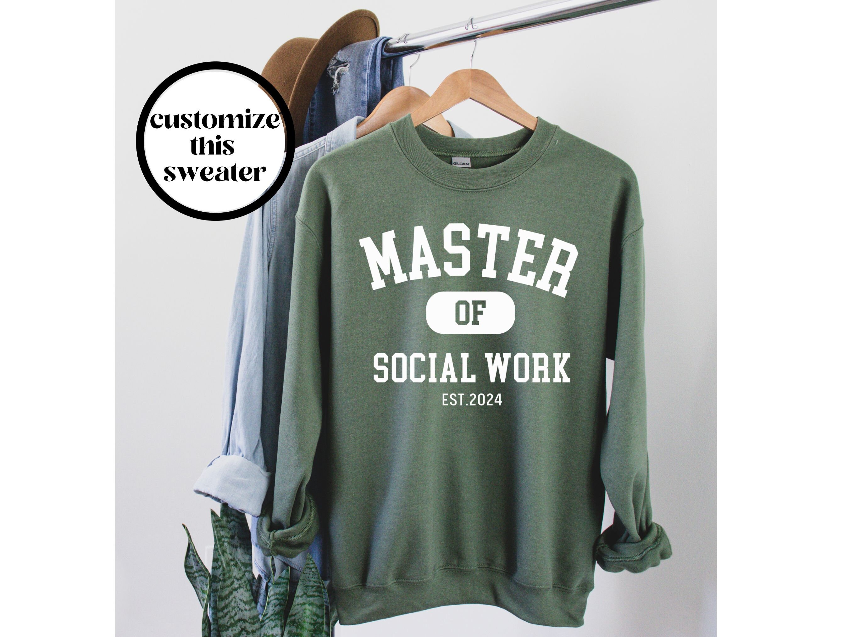 Master of Social Work Sweatshirt, MSW Crewneck Sweater, MSW Unisex ...
