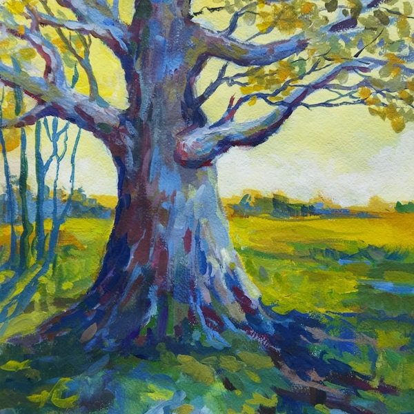 Oak Tree Painting - Etsy