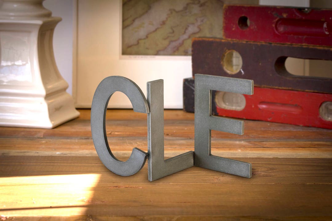 Cleveland Word Art Letter Sign - CLE Tri-sign - Metal Industrial Home ...