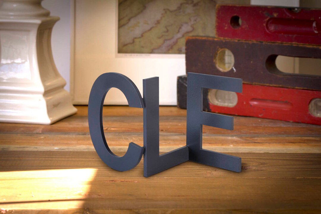 Cleveland Ohio CLE Word Art Tri-letter Sign Art - Metal Industrial Home ...