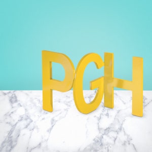 Pittsburgh - PGH Word Art Tri-letter Sign Art - Metal Industrial Home ...