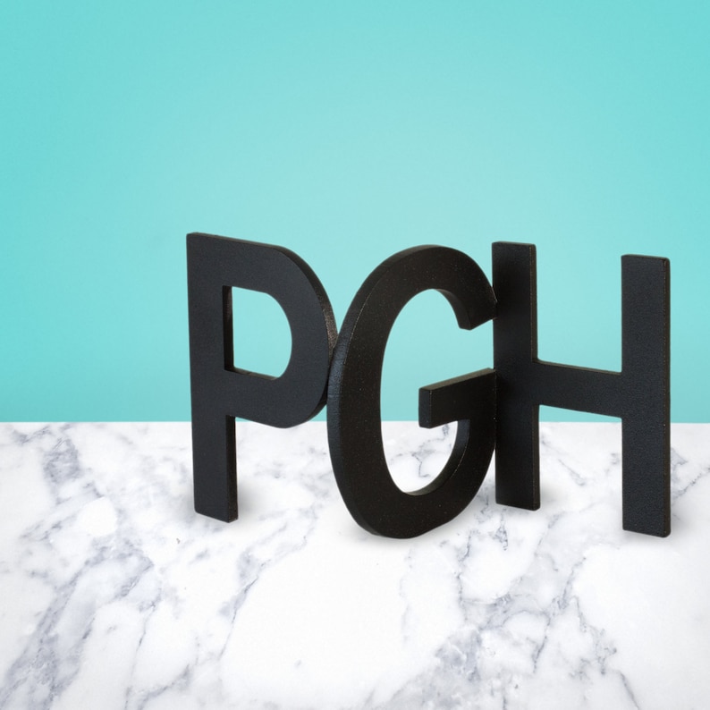 Pittsburgh - PGH Word Art Tri-letter Sign Art - Metal Industrial Home ...
