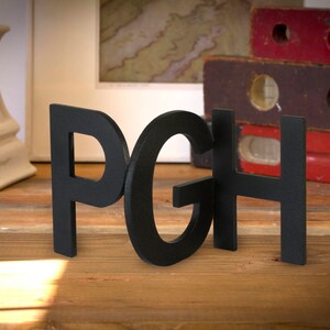 Pittsburgh - PGH Word Art Tri-letter Sign Art - Metal Industrial Home ...