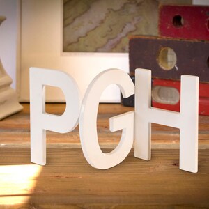 Pittsburgh - PGH Word Art Tri-letter Sign Art - Metal Industrial Home ...