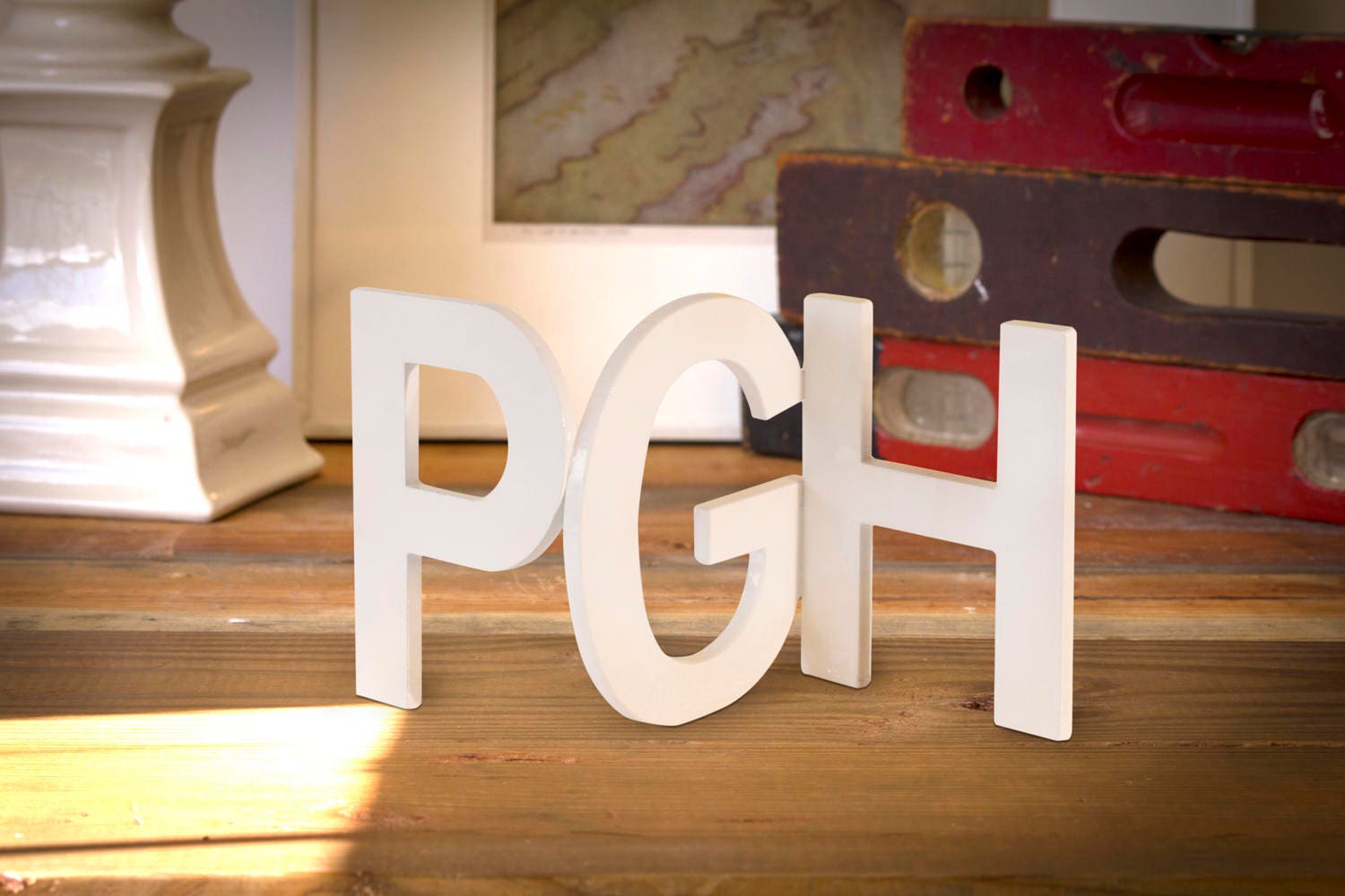 Pittsburgh PGH Word Art Tri-letter Sign Art Metal Industrial Home Décor ...