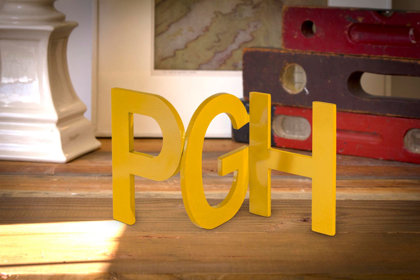 Pittsburgh PGH Word Art Tri-letter Sign Art Metal Industrial Home Décor ...