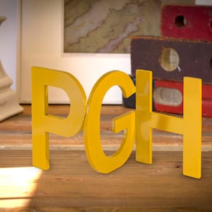 Pittsburgh - PGH Word Art Tri-letter Sign Art - Metal Industrial Home ...
