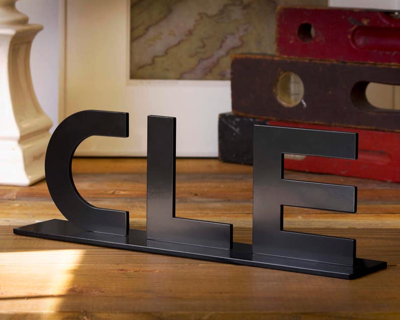 Cleveland Letter Sign / CLE Letter Sign Ohio Metal Industrial Home ...