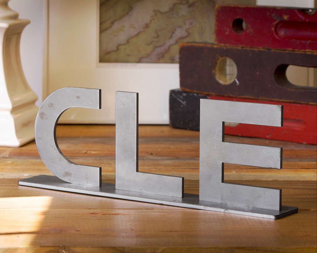 Cleveland Letter Sign / CLE Letter Sign - Ohio Metal Industrial Home ...