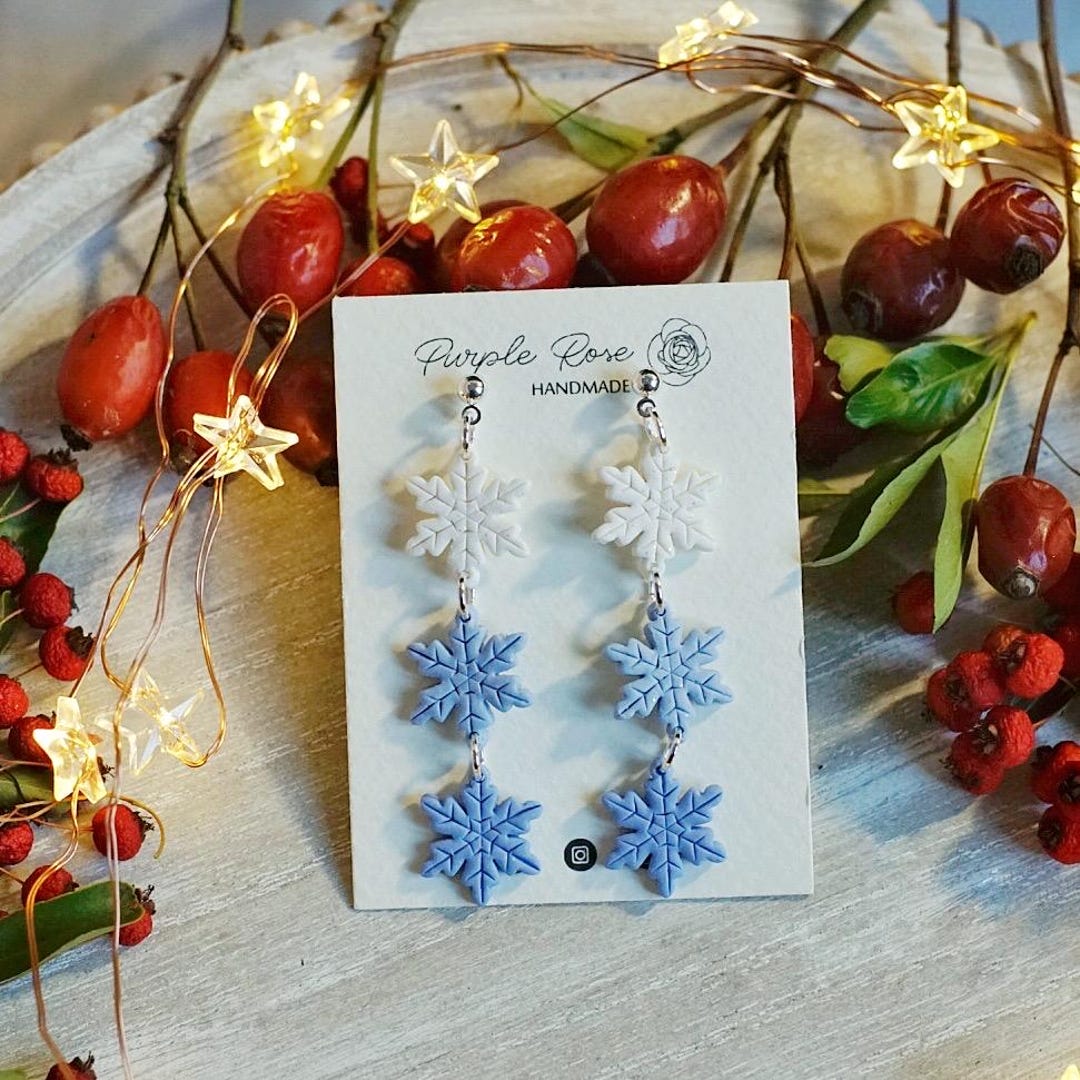 Polymer Clay Hanging Snowflakes - Etsy