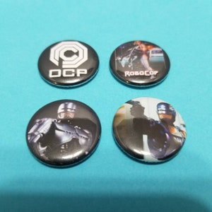 Robocop! Set of 8 Pin Back Buttons Badges Pins Featuring Robocop From ...