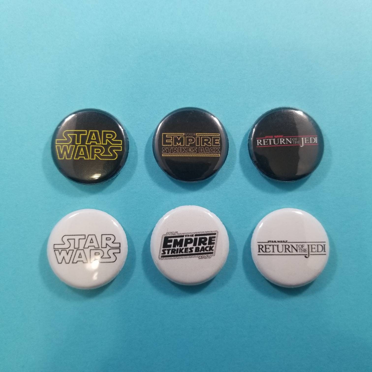 Set of 6 Star Wars Pinback Buttons Badges Pins Featuring - Etsy Singapore