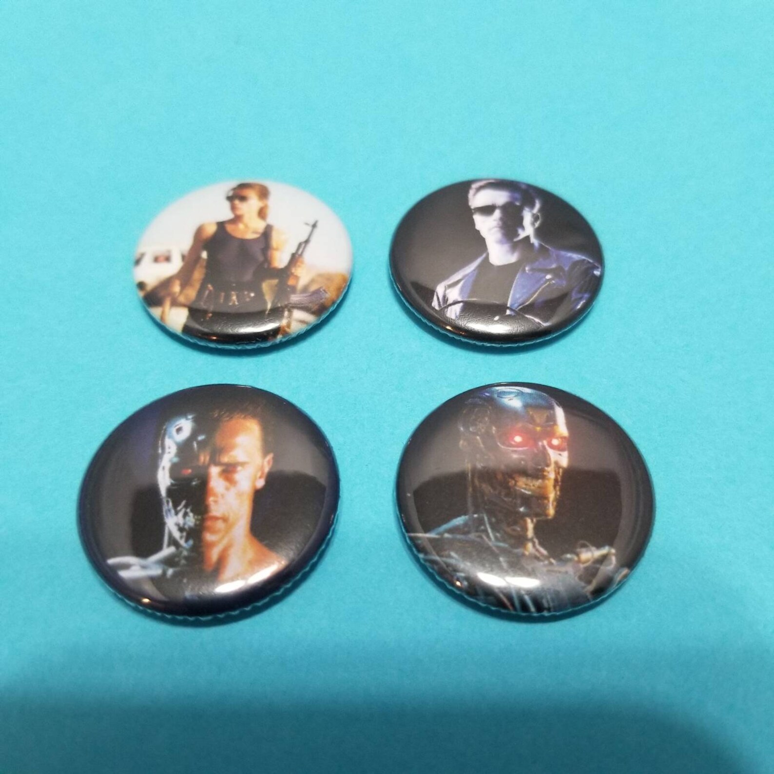 The Terminator Set of 8 Buttons Badges Pins Featuring Arnold | Etsy