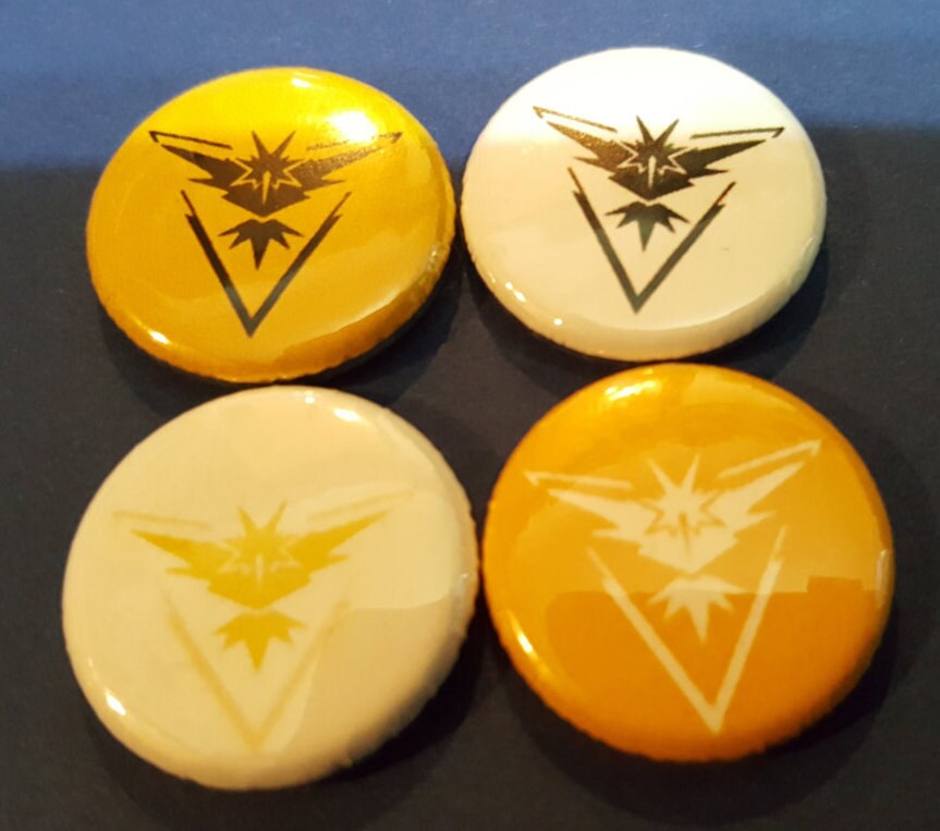 Pokemon Go Team Symbol Buttons Mystic Valor Instinct Pinback | Etsy