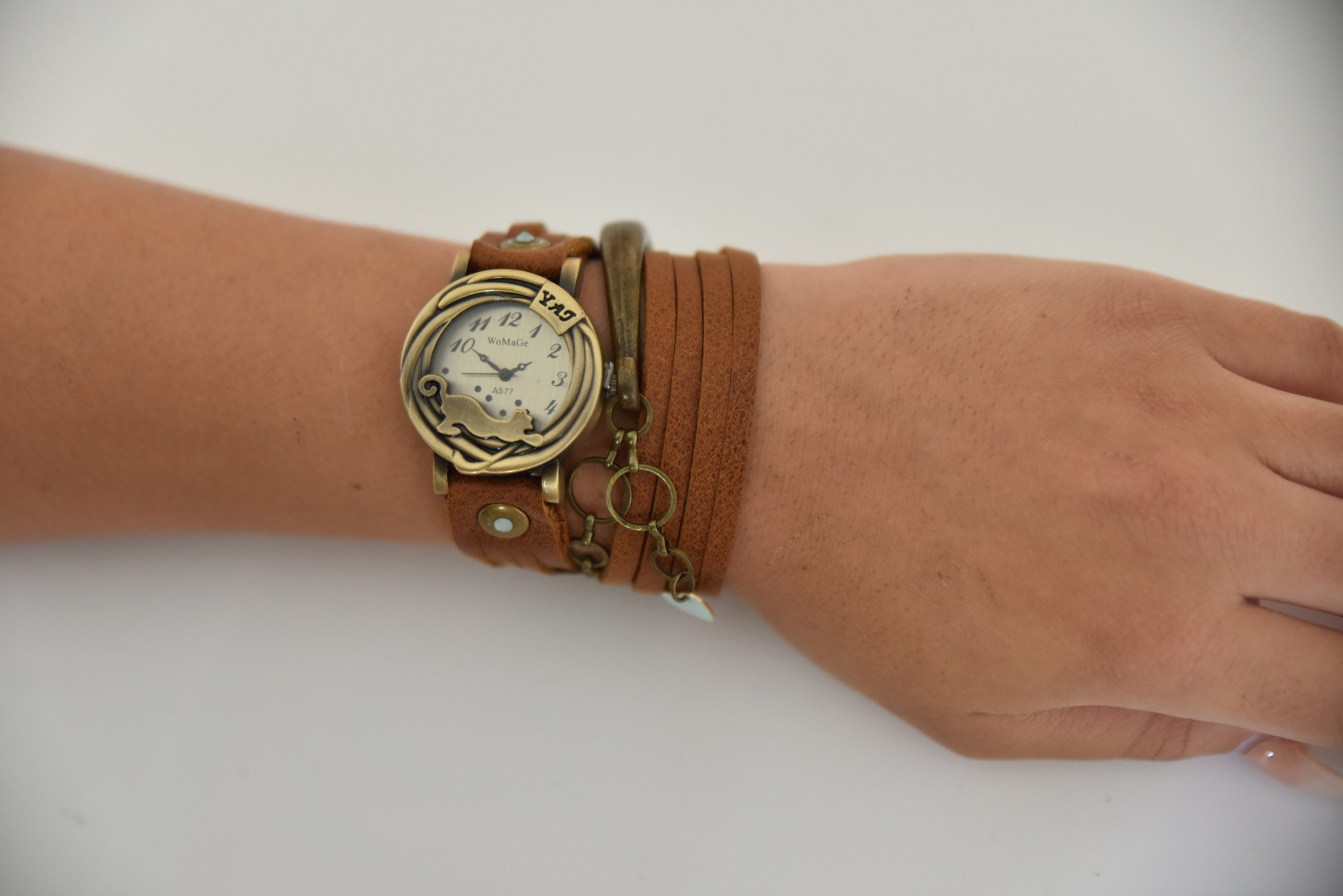 Wrap Watch Brown Leather Watch Leather Wrap Watch Leather - Etsy
