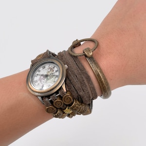 Wrap Watch, White Leather Watch, Leather Wrap Watch, Leather Wrap ...