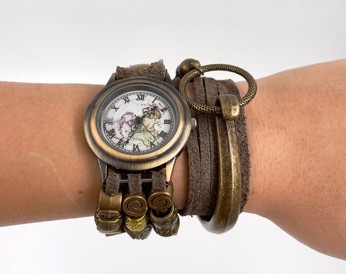 Wrap Watch, White Leather Watch, Leather Wrap Watch, Leather Wrap ...