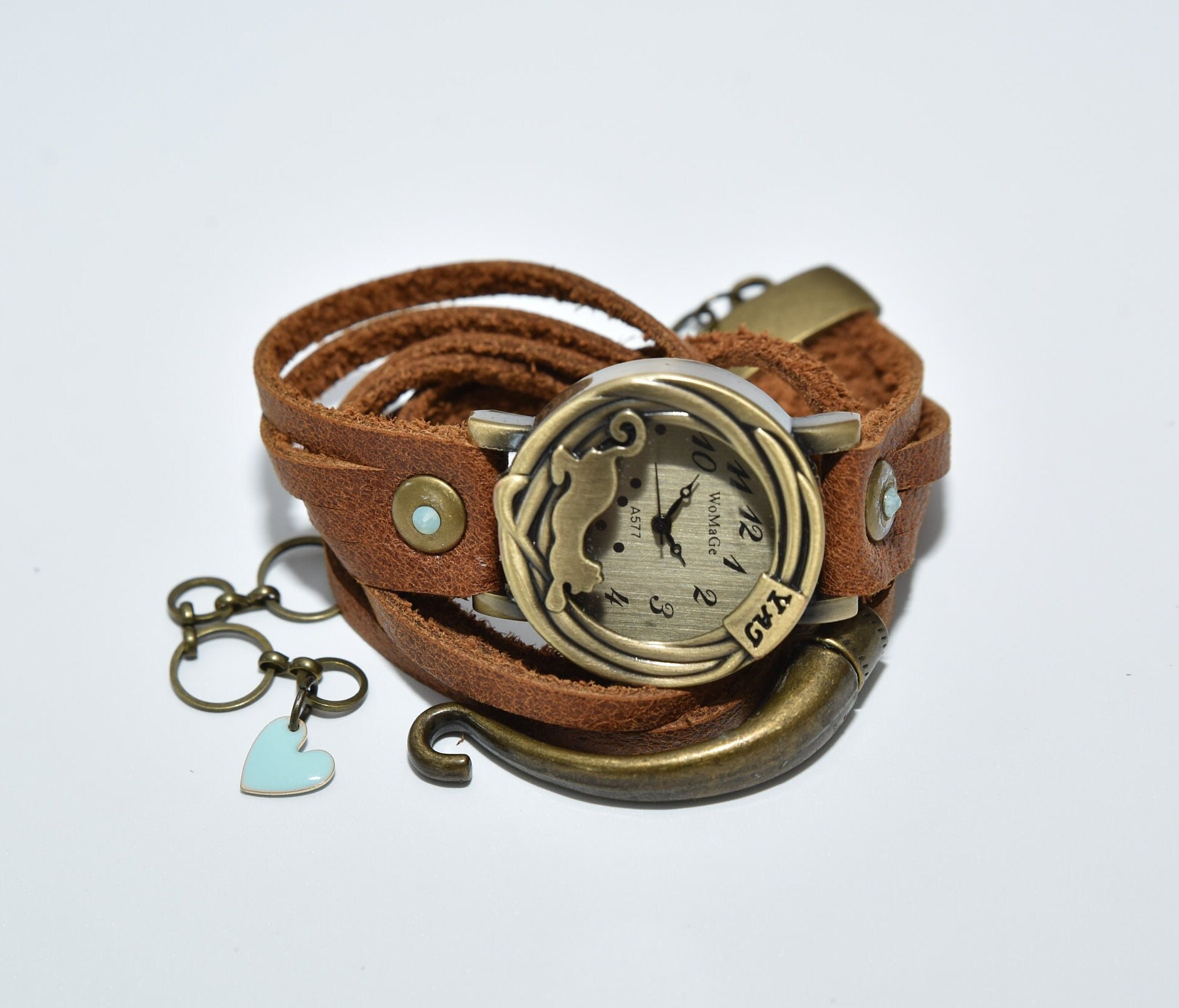 Wrap Watch Brown Leather Watch Leather Wrap Watch Leather - Etsy