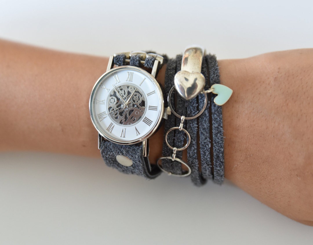 Wrap Watch, Leather Watch, Leather Wrap Watch, Leather Wrap Around ...