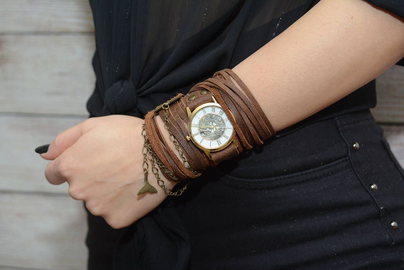 Leather Wrap Around Watch Wrap Watch for Woman Wrap Watch | Etsy