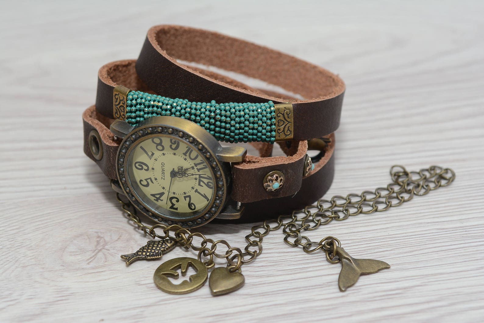 Turquoise Watch Leather Watch Bohemian Style Watch Ancient - Etsy
