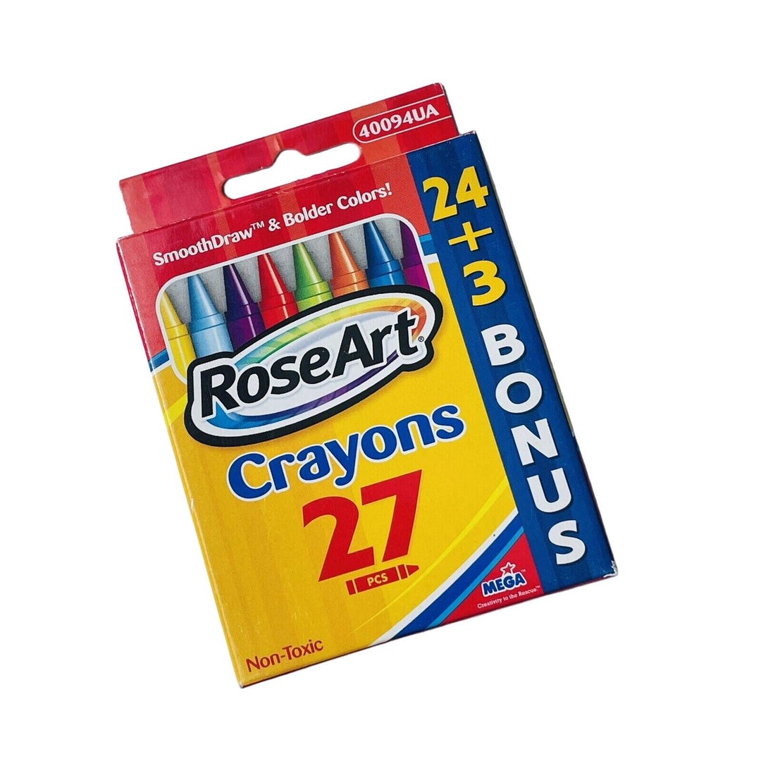 Roseart Mega Crayons Bonus 27 Box Bright Color Discontinued Rose Art ...