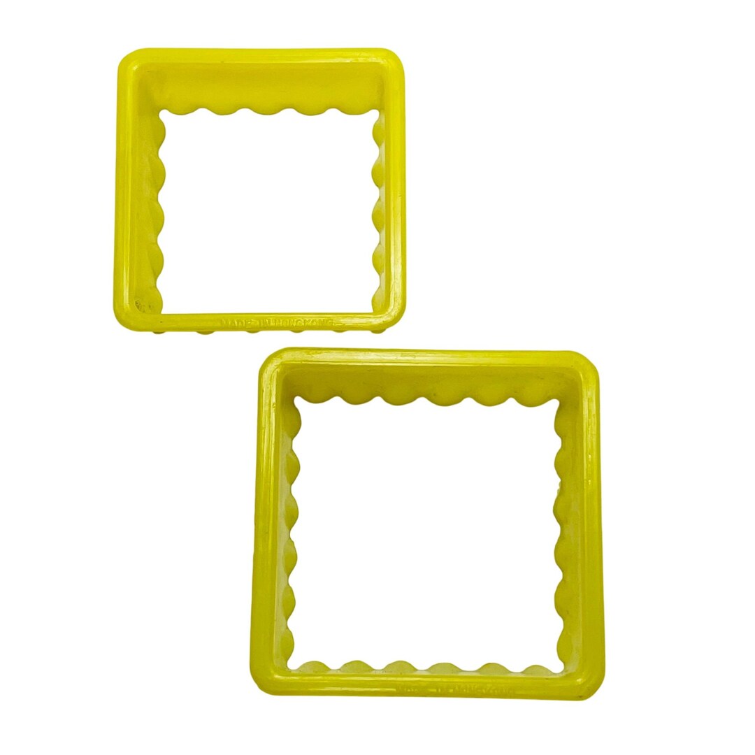 Square Stackable Yellow Biscuit Cookie Cutters Set of 2 Made Hong Kong ...