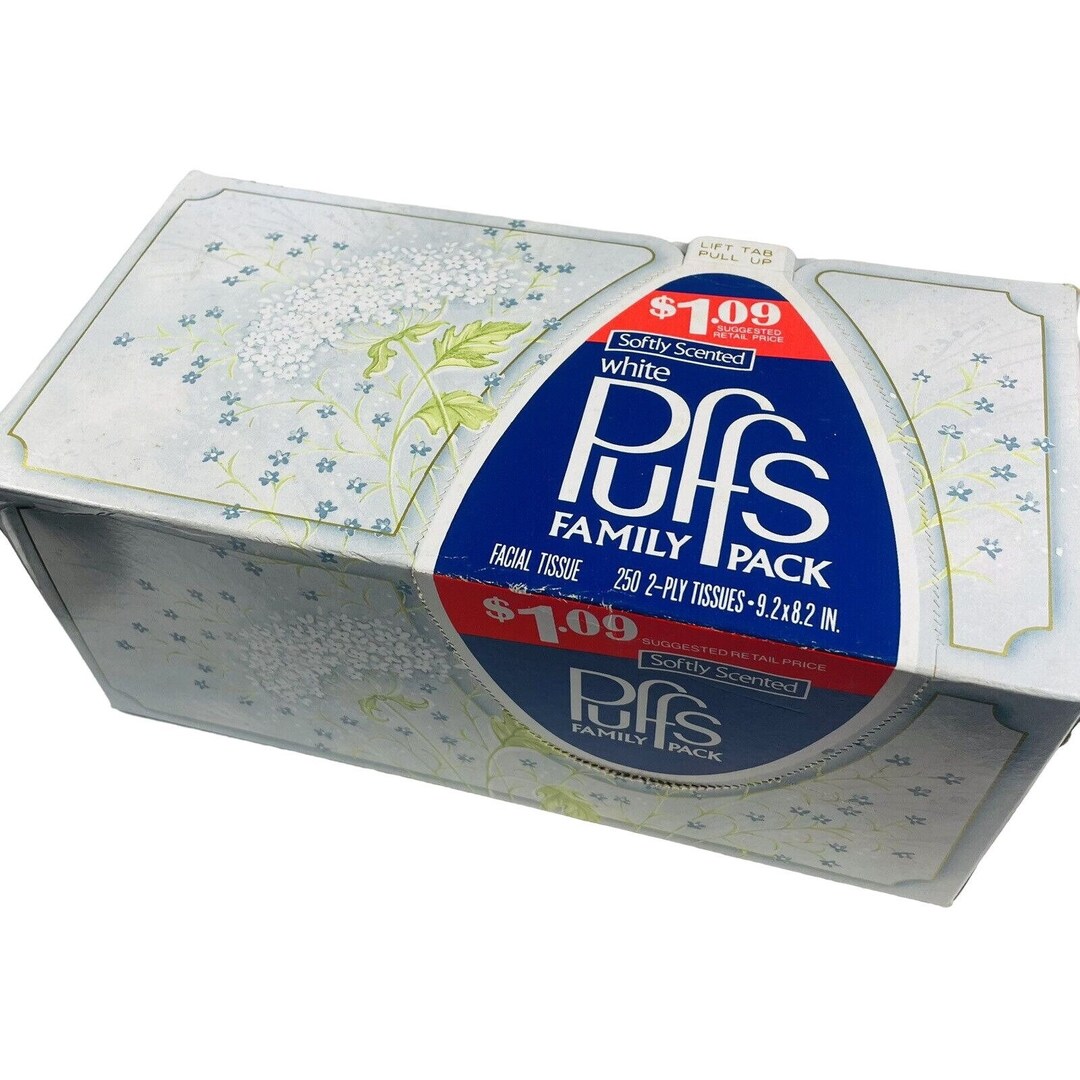 Vintage Puffs Softly Scented Facial Tissue Family Pack 250 2-ply P&G ...