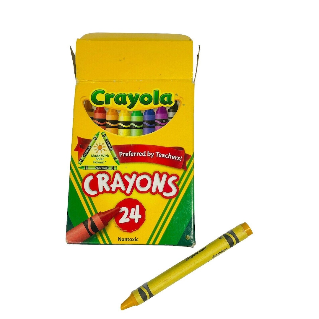 Crayola Crayon Box 24 Colors Retired Dandelion 2010 Made With Solar ...