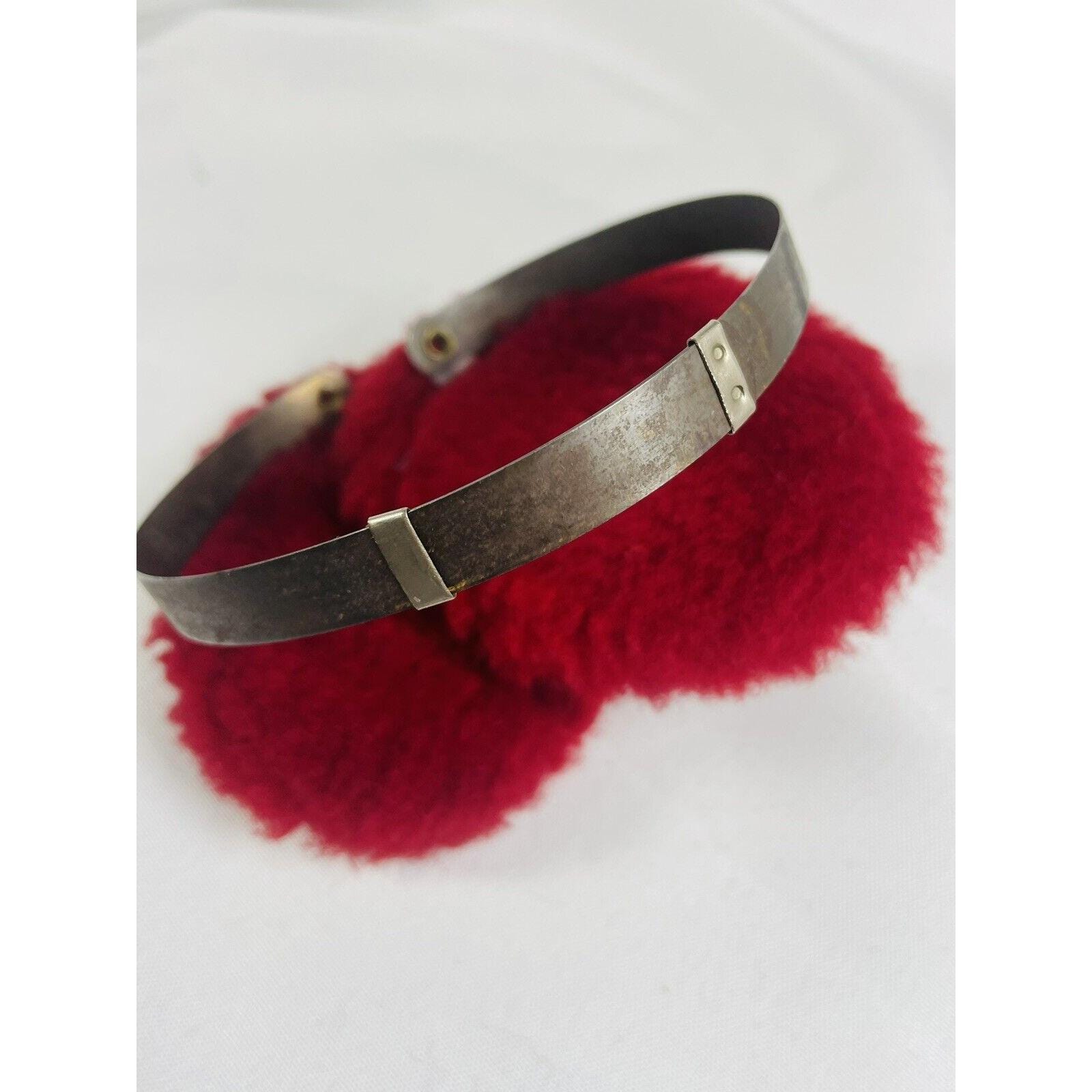 VINTAGE Red Shearling Type With Adjustable Metal Head Band Ear Muffs ...