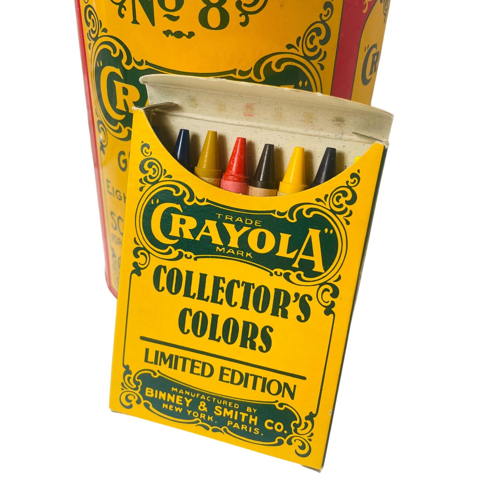 Vintage Crayola Retired Collectors Colors Crayons in Round Collector ...