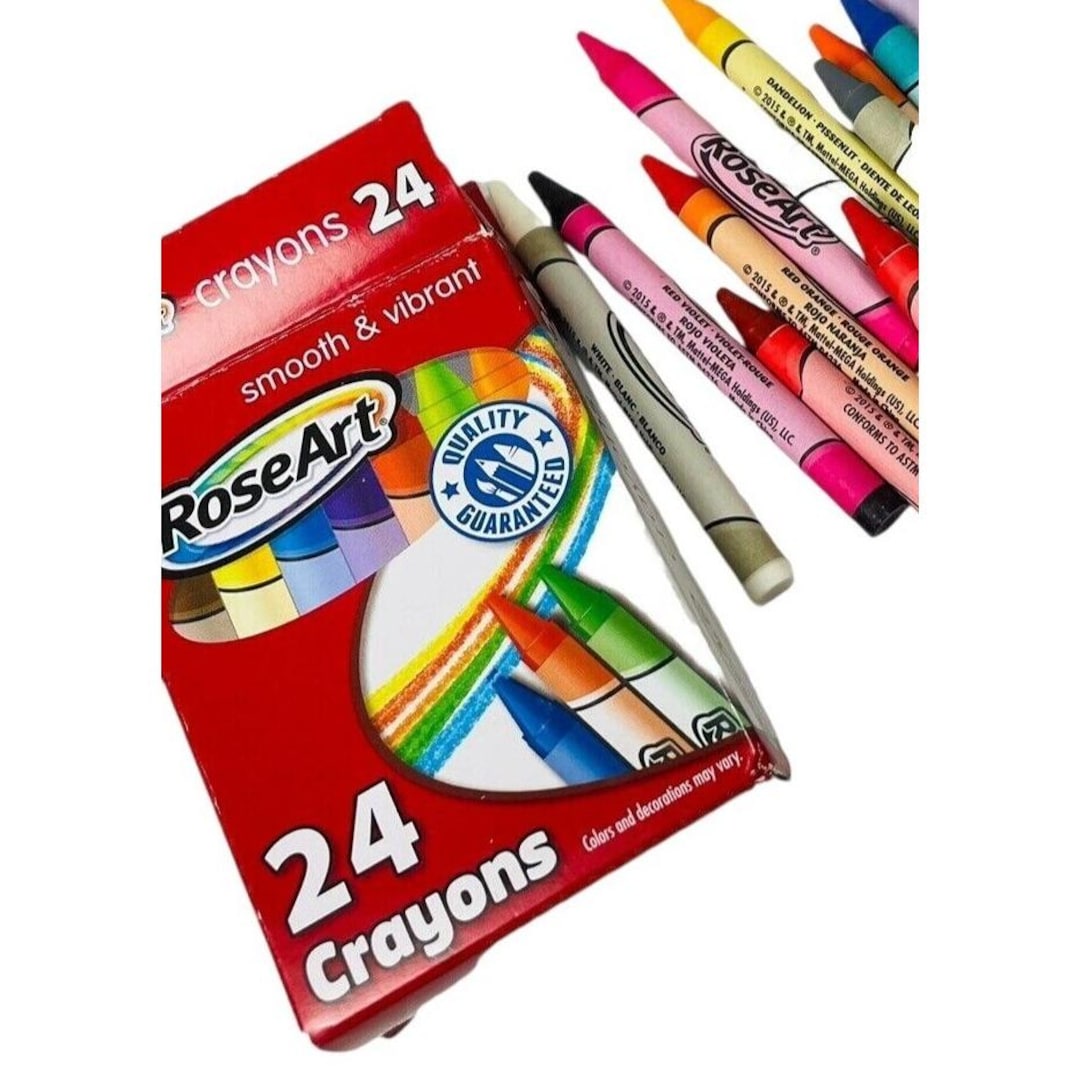 Roseart Mega Crayons 24 Box Bright Color Discontinued Rose Art - Etsy