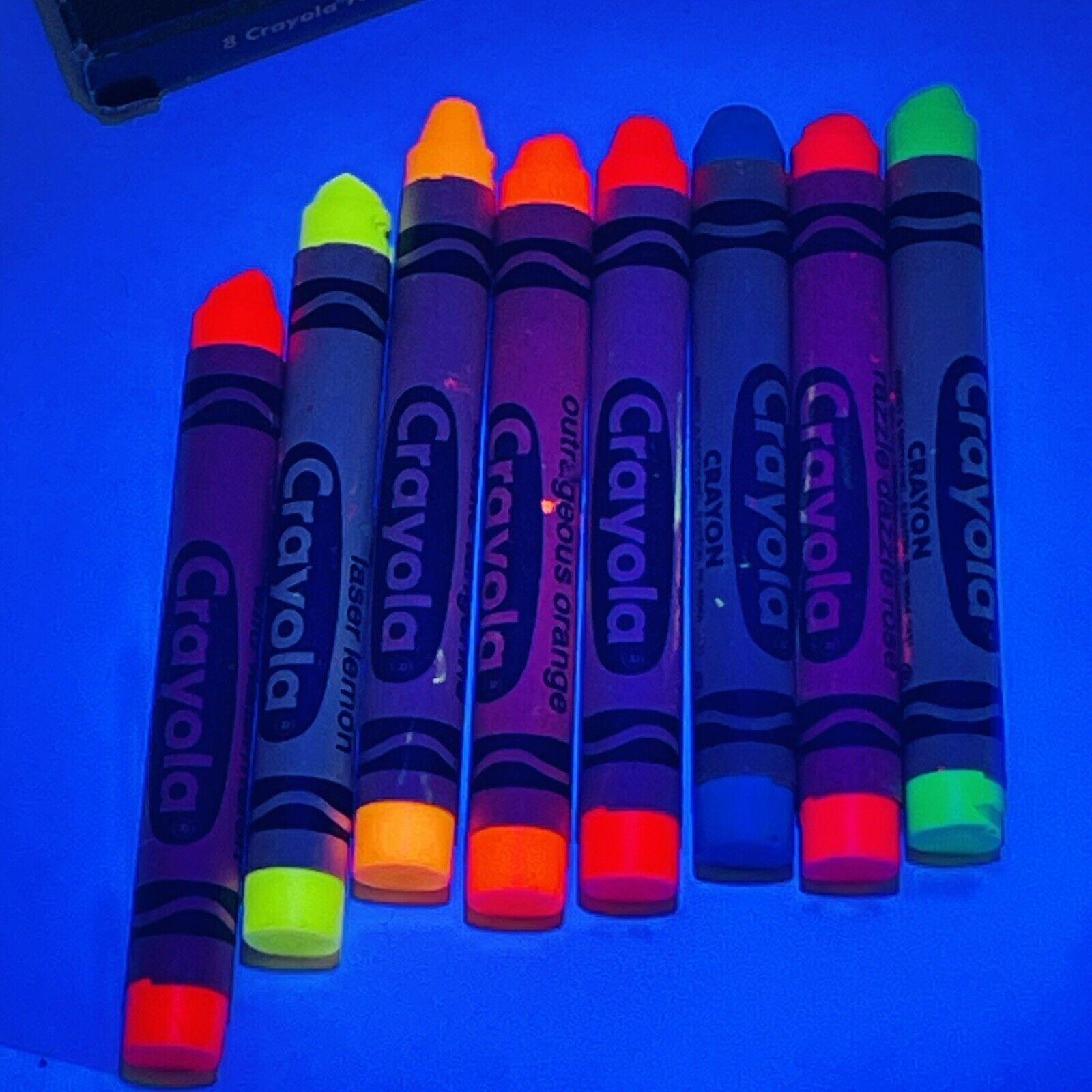 Large Big Crayola Crayon Fluorescent 8 Count W Retired Blizzard Blue ...