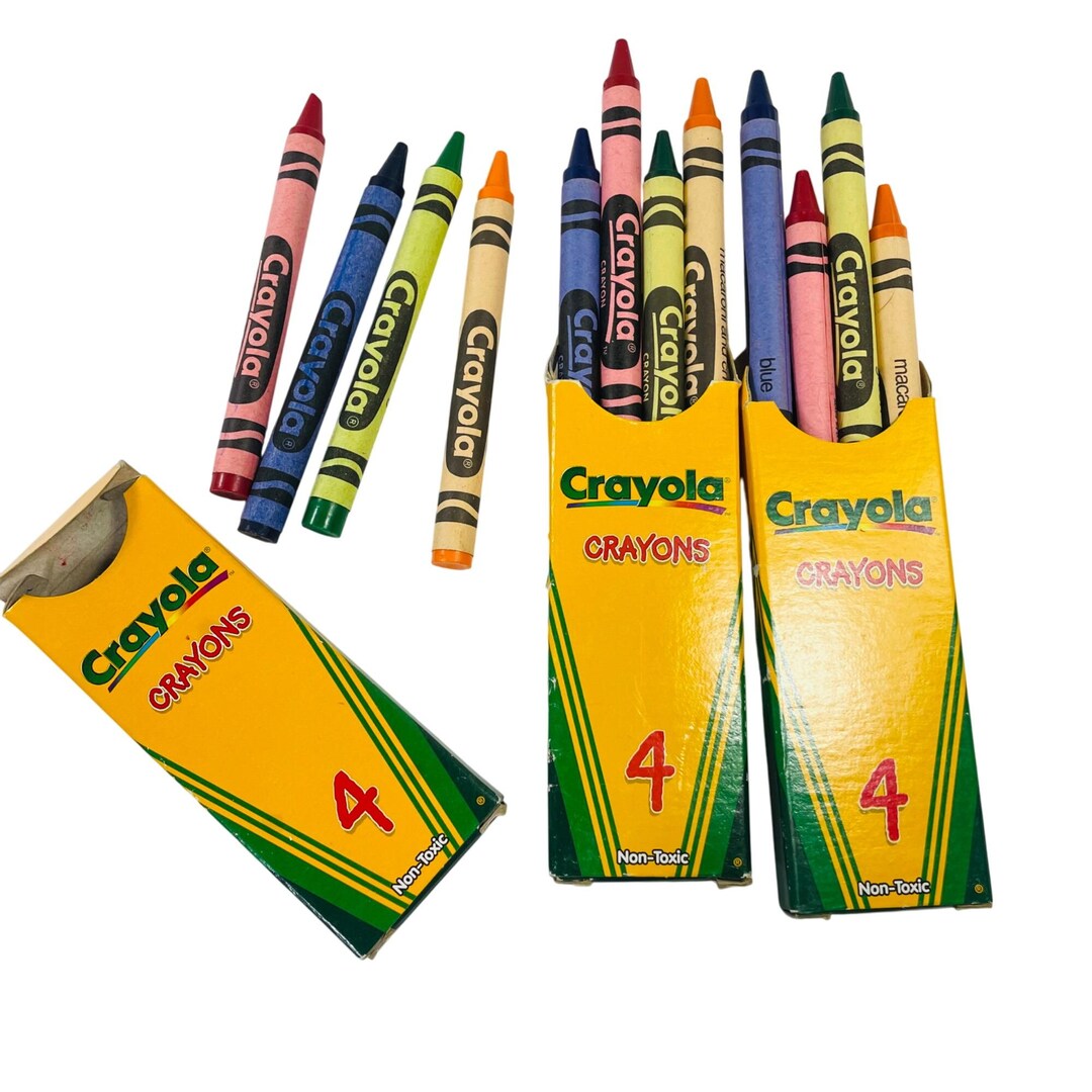 3 Crayola 4-pack Crayons Vintage 2001 Restaurant Style With Macaroni ...