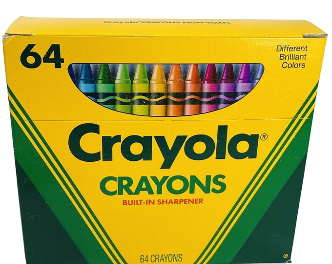 Crayola Crayons Sharpener Box 64 With Sharpener Vintage - Etsy