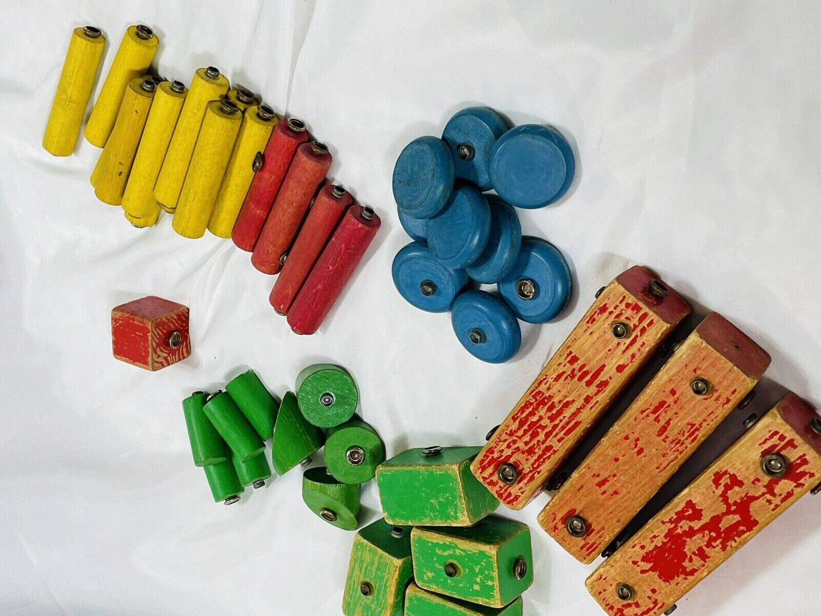 Snap N Play Vintage Wooden Building Blocks With Button Snap - Etsy