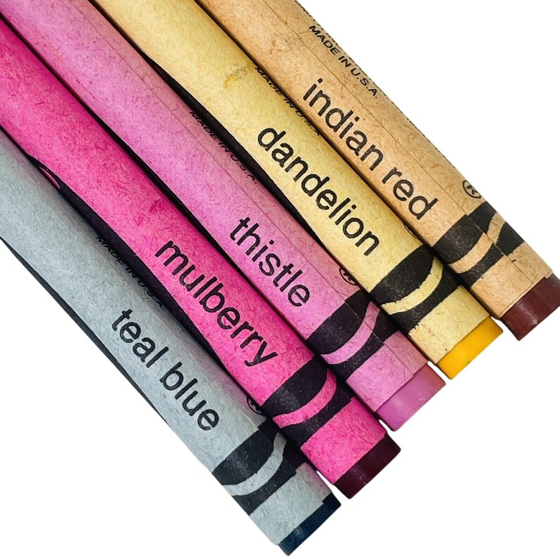 Crayola Crayon Retired Vintage 5 Loose NEW Indian Red Dandelion Thistle ...