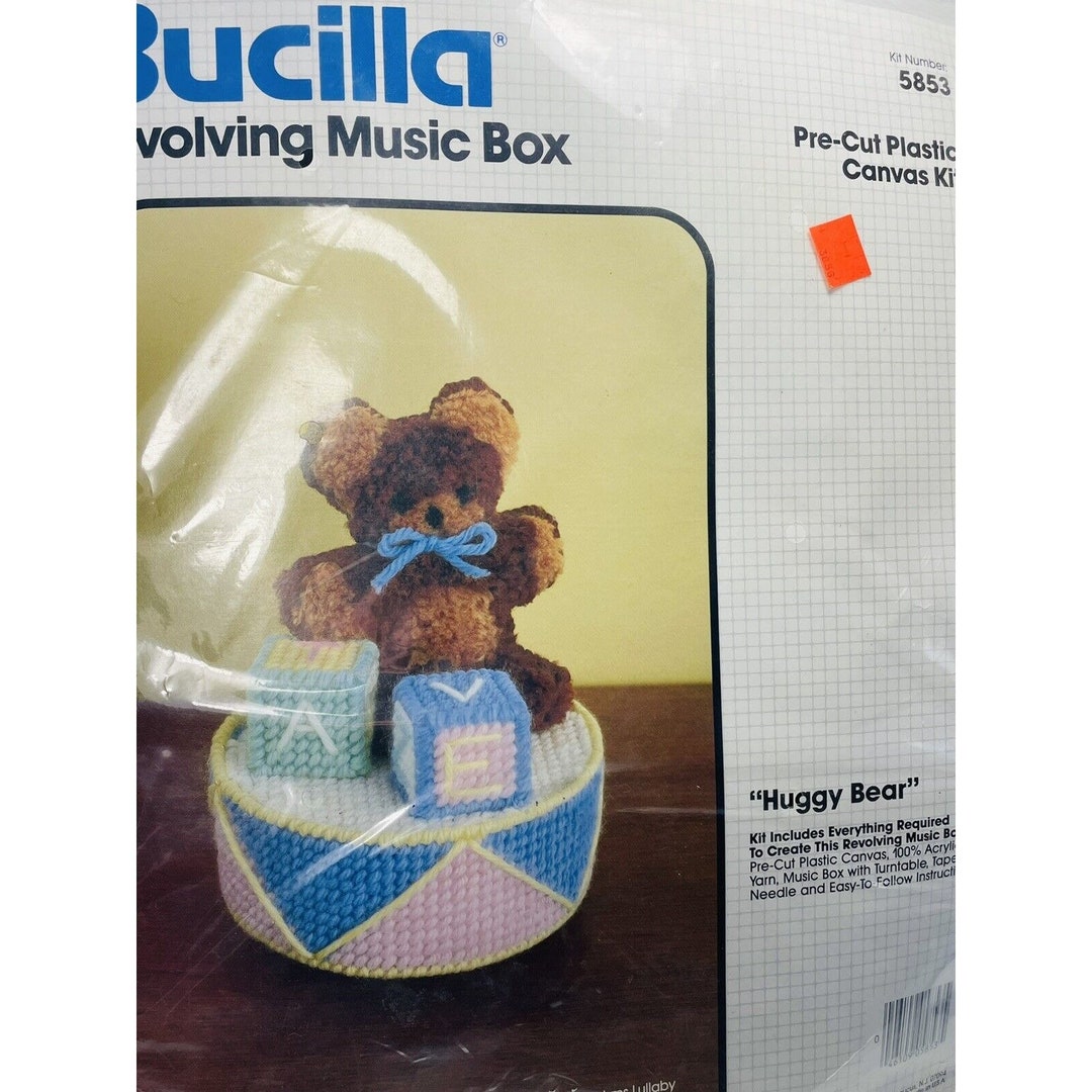Bucilla Huggy Bear Revolving Music Box Pre-cut DIY Kit Brahms Lullaby ...
