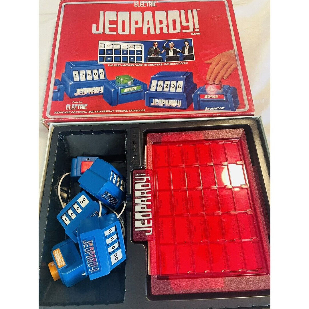Jeopardy Board Game Vintage 1987 Pressman Electric Response Controls ...
