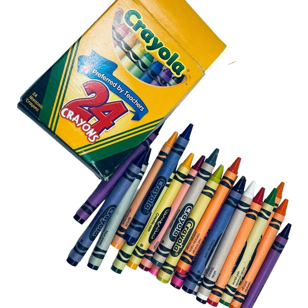 Crayola Crayon Box of 24 Colors 2006 With Childrens Retired Dandelion ...