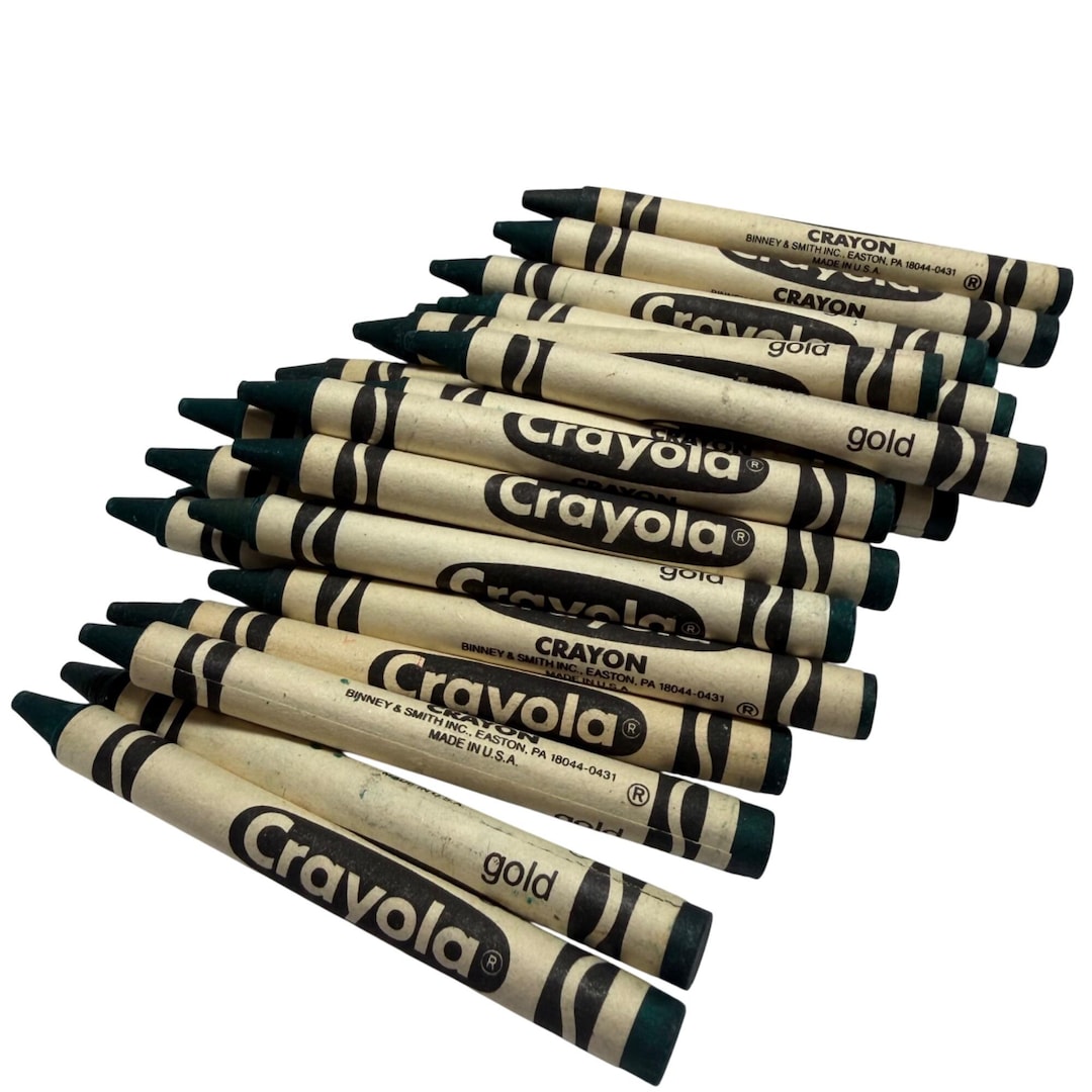 Vintage Discontinued Formula Crayola Gold Crayons Bulk 24 Art Craft ...