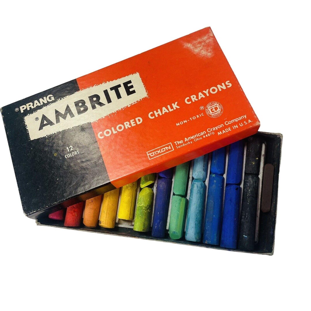 Vintage Dixon Prang Ambrite Chalk Box 530-12 Color Chalk Art Supply - Etsy