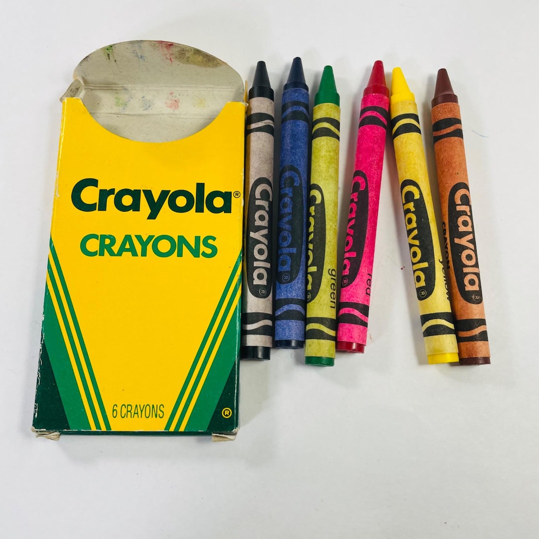 Crayola 6-pack Crayon Restaurant Style Vintage 1990 Basic Colors - Etsy