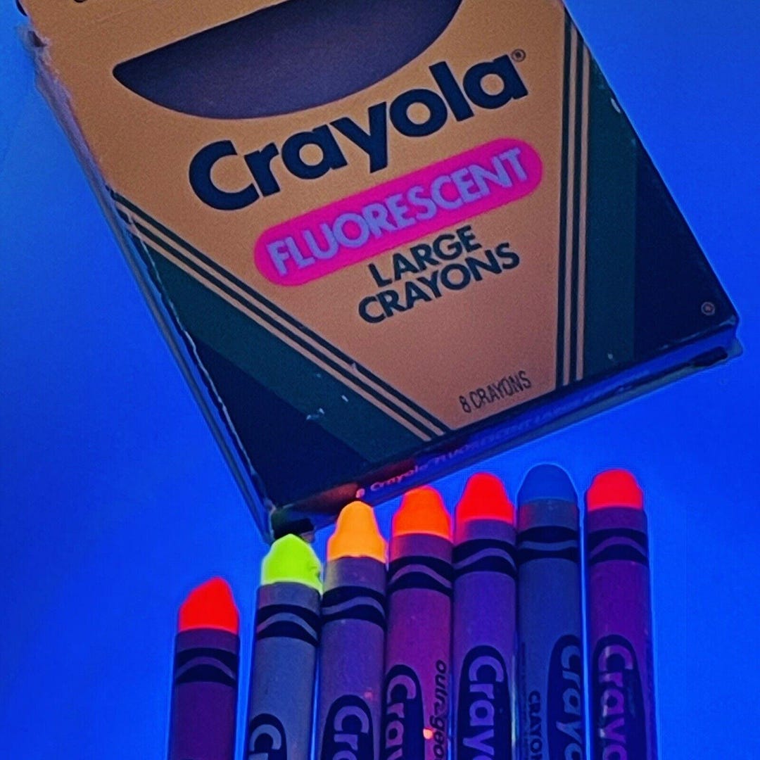 Large Big Crayola Crayon Fluorescent 8 Count W Retired Blizzard Blue ...